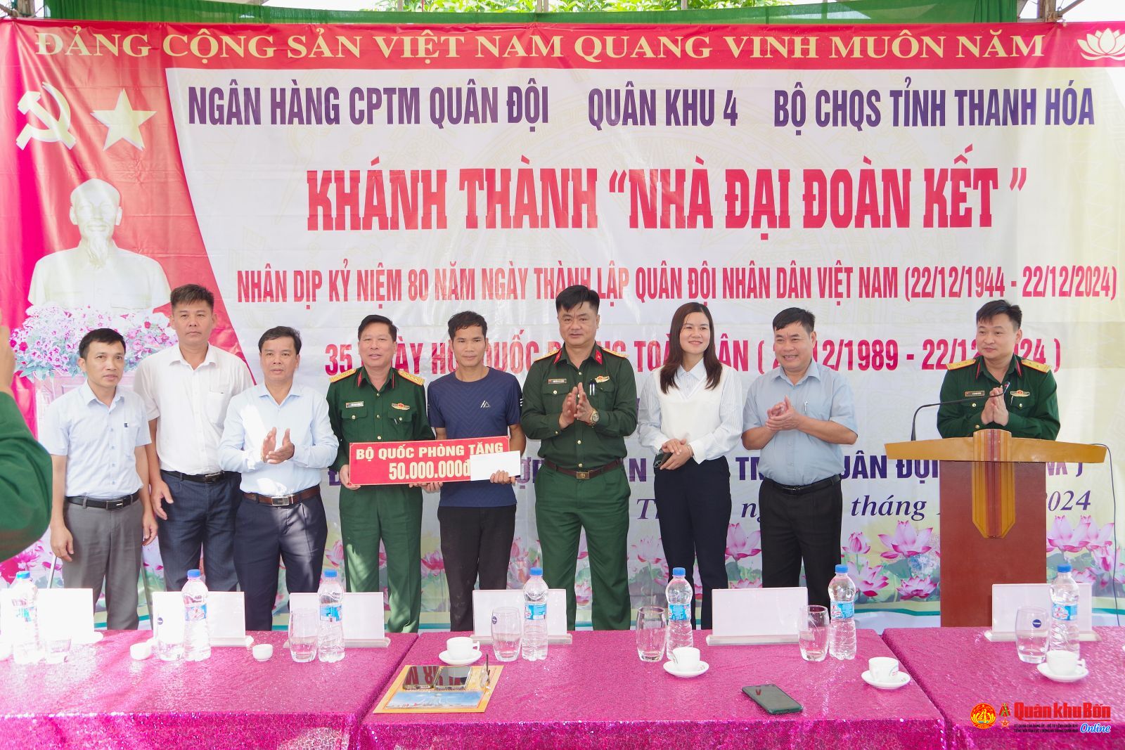 Bộ Chỉ huy Quân sự tỉnh Thanh Hóa: Bàn giao “Nhà Đại đoàn kết” tại huyện Thạch Thành
